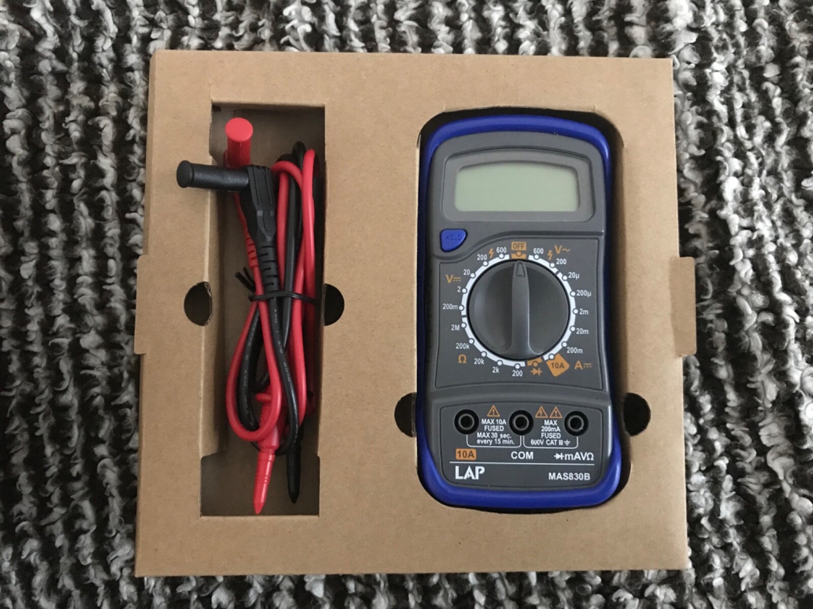 LAP MAS830B Digital Multimeter 600V Tests AC/DC Voltage DC Current ...