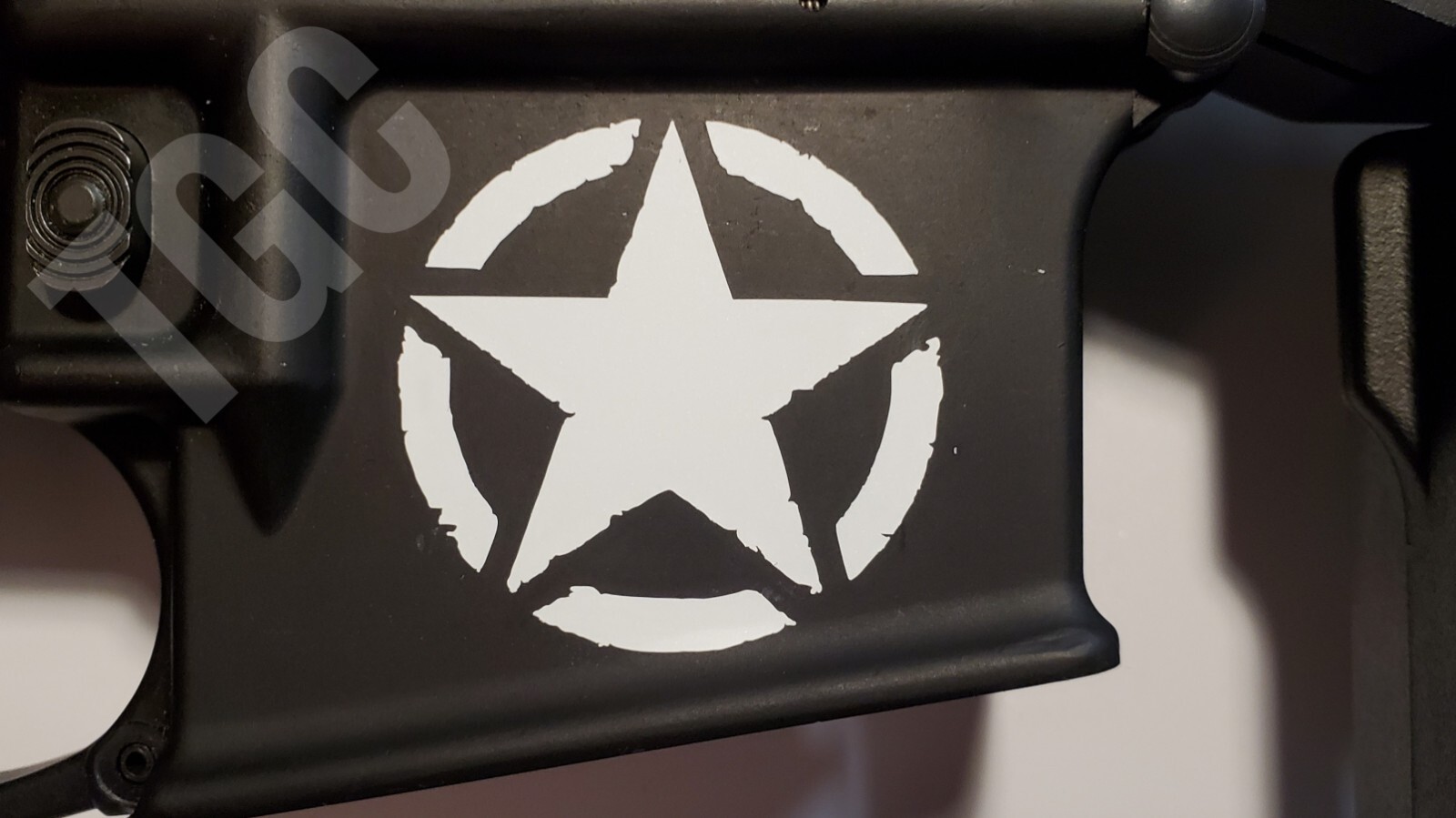 (3) Vintage Army Star VINYL DECAL, AR Airsoft MSR lower magwell sticker ...