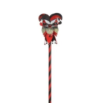 KRAZED Jester Cane Costume Accessory - 25" Long Red & Black With Bells ...