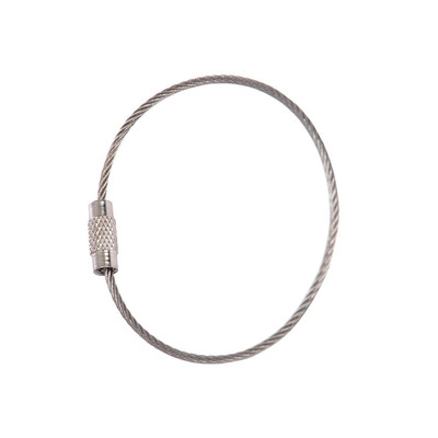 5PCS Stainless Steel EDC Aircraft Cable Wire Key Chain Ring Twist Screw ...