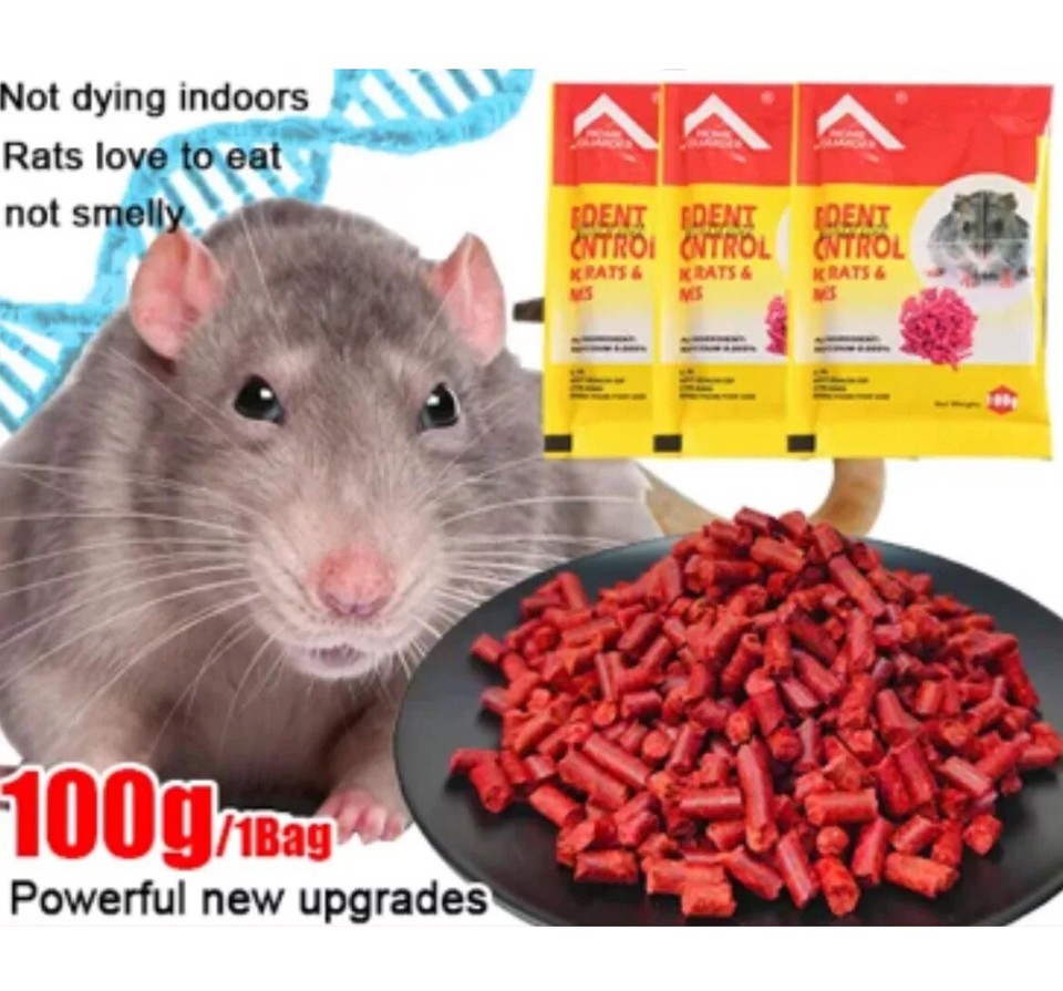 Rat & Mouse Rodent Poison Bait Killer Maximum Strong Bait Single Feed ...