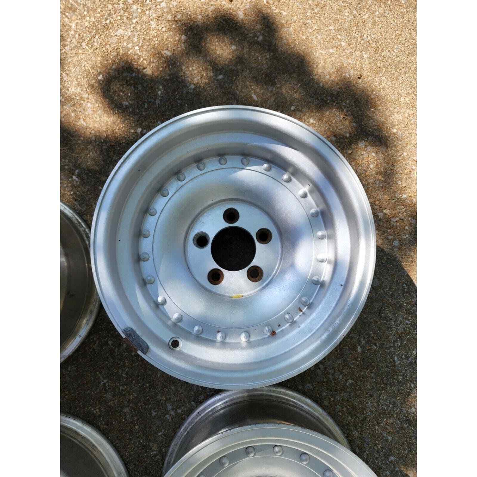 Vintage aluminum Centerline style wheels staggered gasser 14 in front ...