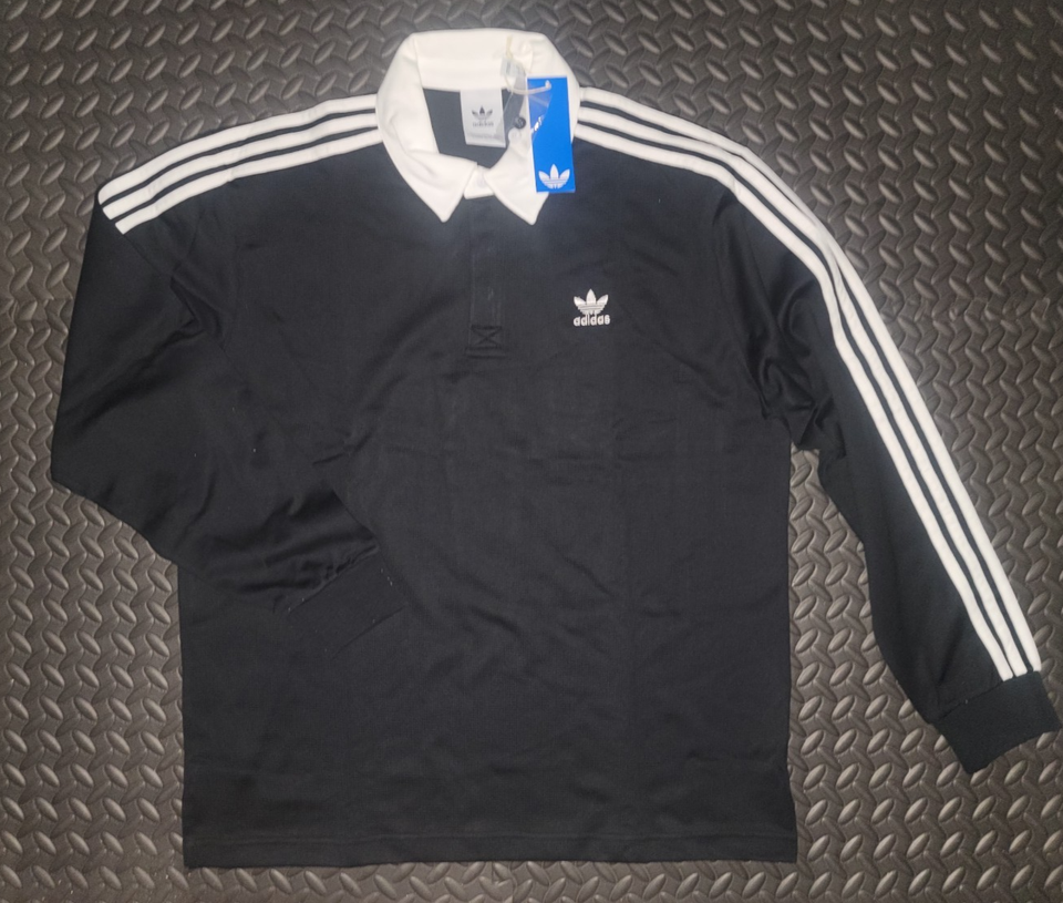 NEW MEN'S ADIDAS ORIGINALS RUGBY POLO TREFOIL SHIRT ~ SIZE LARGE # ...