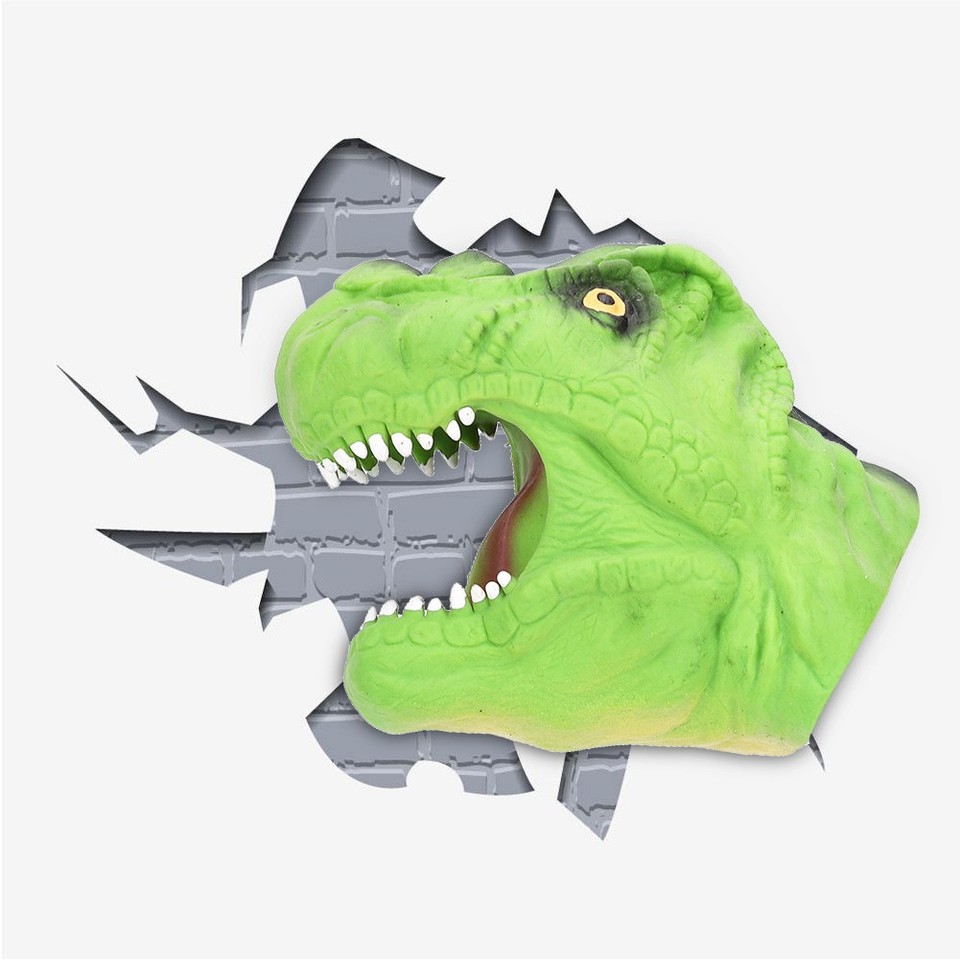 Green High Simulation Cartoon Dinosaur Hand Doll Puppet Telling Story ...