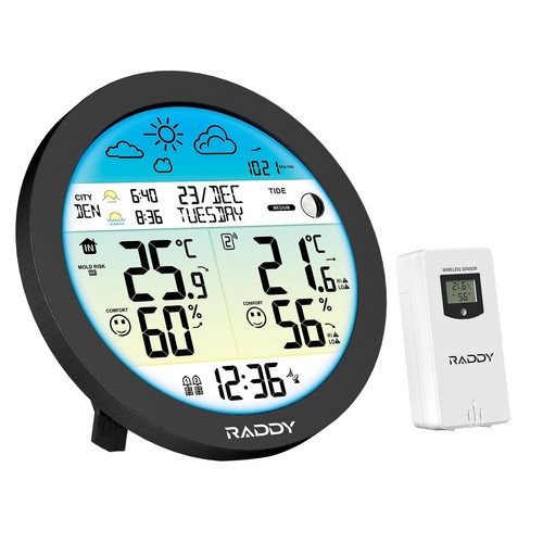 DT7 Weather Station with HTN Display – Indoor Outdoor Temperature and ...