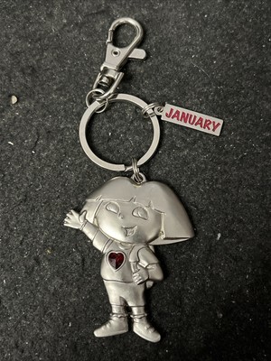Silver Tone Dora the Explorer Keychain January Enero Red Heart Stone | eBay