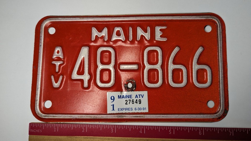 MAINE ATV ALL TERRAIN VEHICLE LICENSE PLATE ATV 48-866 4-WHEELER | eBay