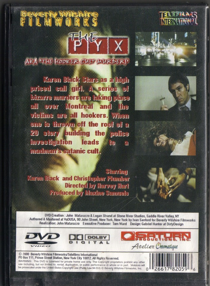 THE PYX~1973 VG/C DVD~KAREN BLACK CHRISTOPHER PLUMMER DONALD PILON ...