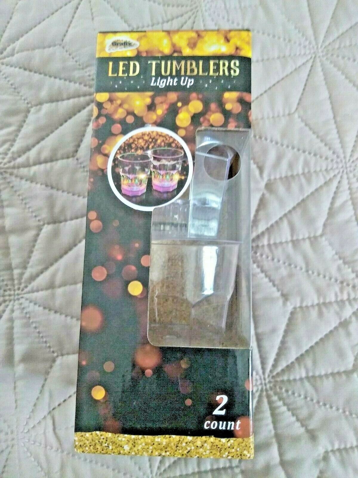 Set of 2 Flash Light Up Cups Flashing Shots Light 2 LED Bar Night Club ...