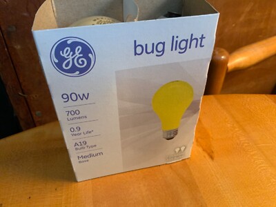 GE Lighting 61435 Yellow Bug Light Bulb, 90W, 2-Pack A19 700lumens | eBay