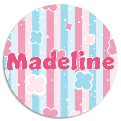Madeline - 10 Pack Circle Stickers 3 Inch Name Tag Water Bottle School ...