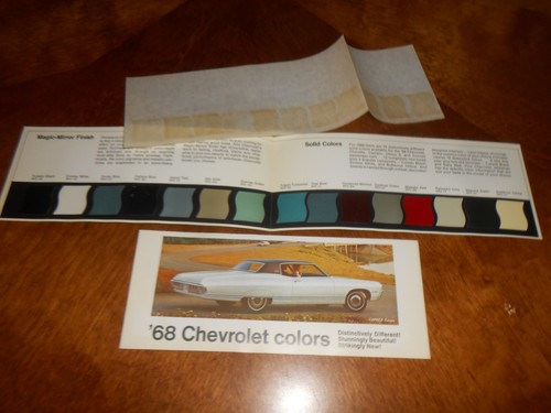 1968 CHEVROLET PAINT COLOR CHIPS BROCHURE '68 CHEVY CAMARO CHEVELLE ...