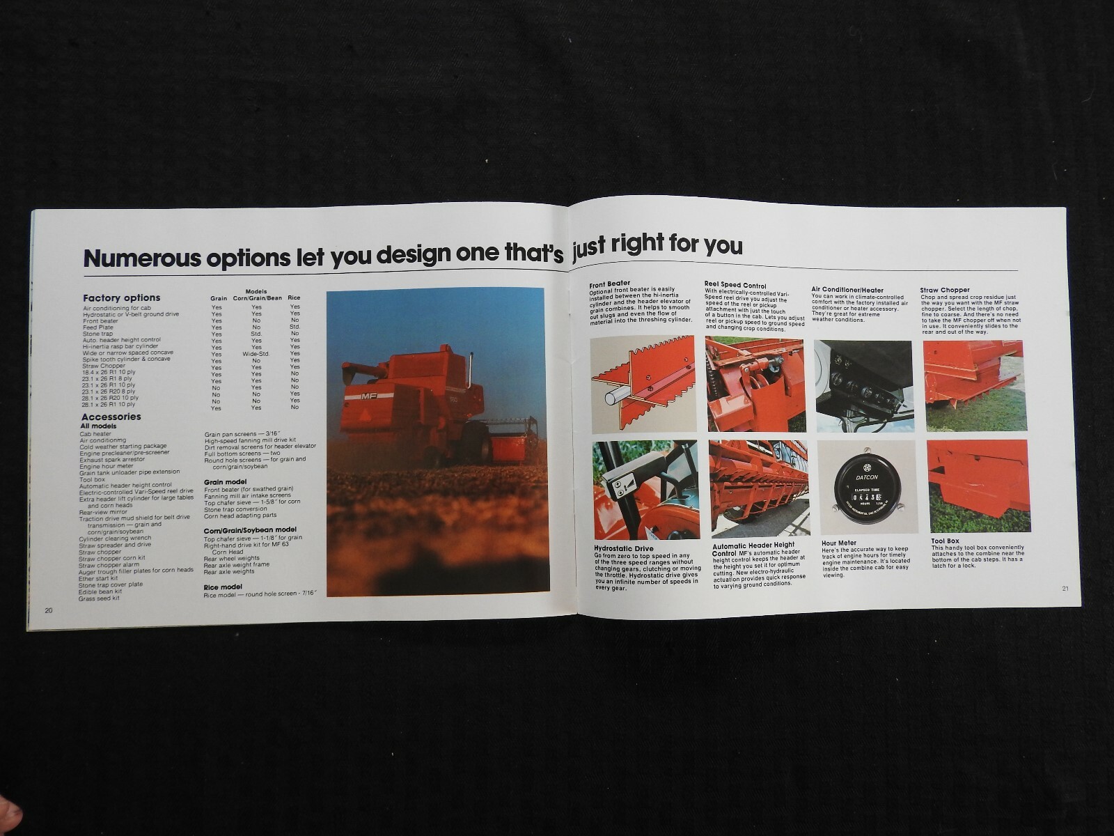 1978 MASSEY FERGUSON MF 550 MF550 COMBINE CATALOG SALES BROCHURE MINT ...