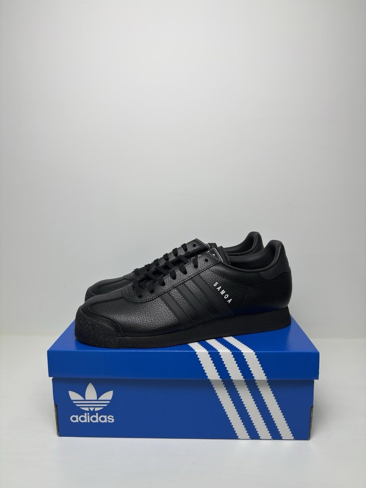 NEW Men’s Size 11 Adidas Samoa Core Black Leather Low Top Casual Shoes ...