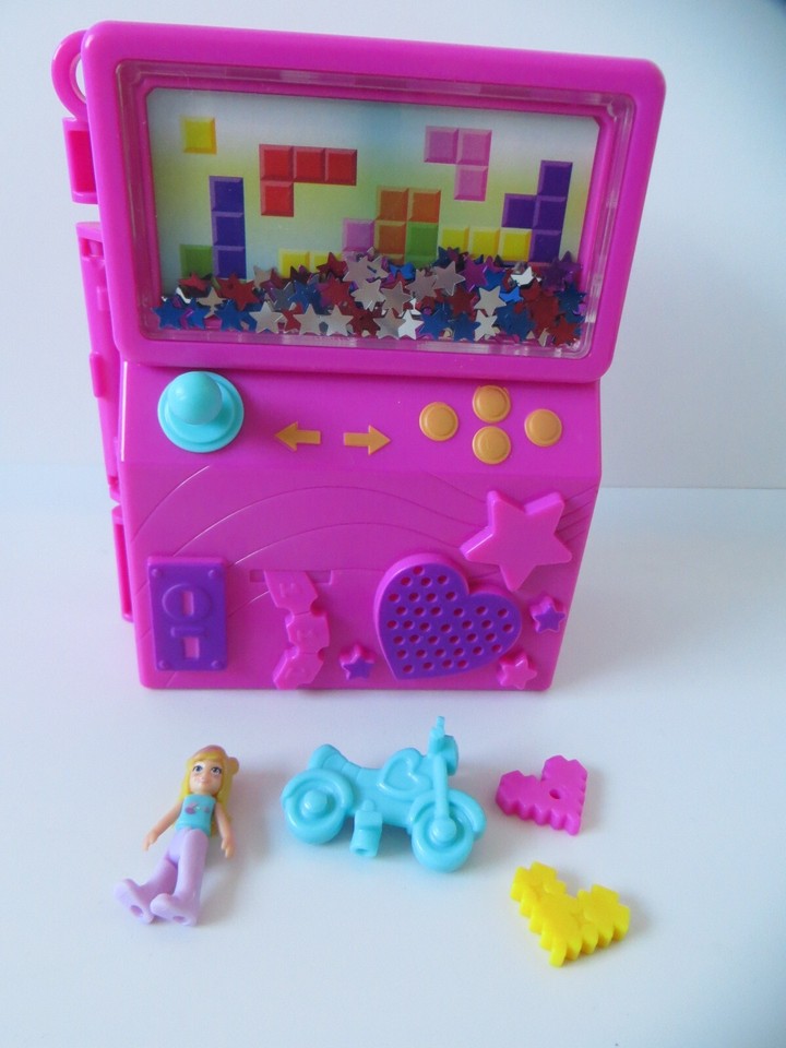 Very Rare POLLY POCKET ARCADE GAME Girl & Motorcycle BOX SET Lots of ...