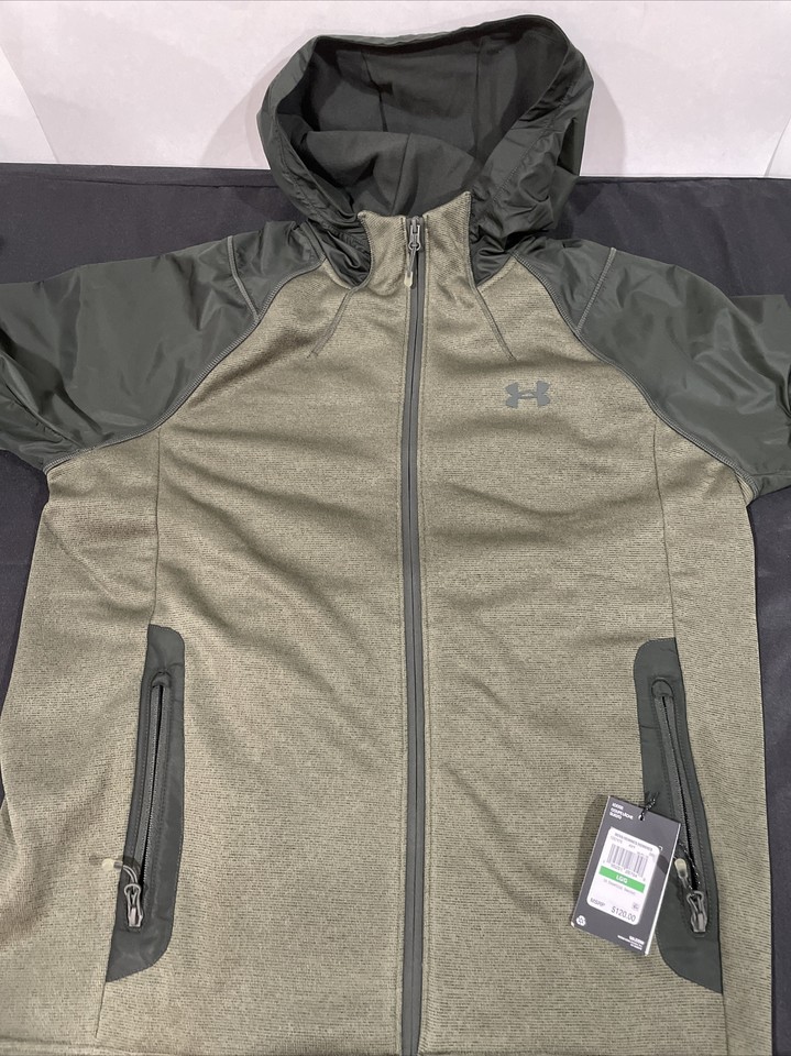 NWT Under Armour UA Essential Swacket FullZip Hooded Jacket Green Mens ...