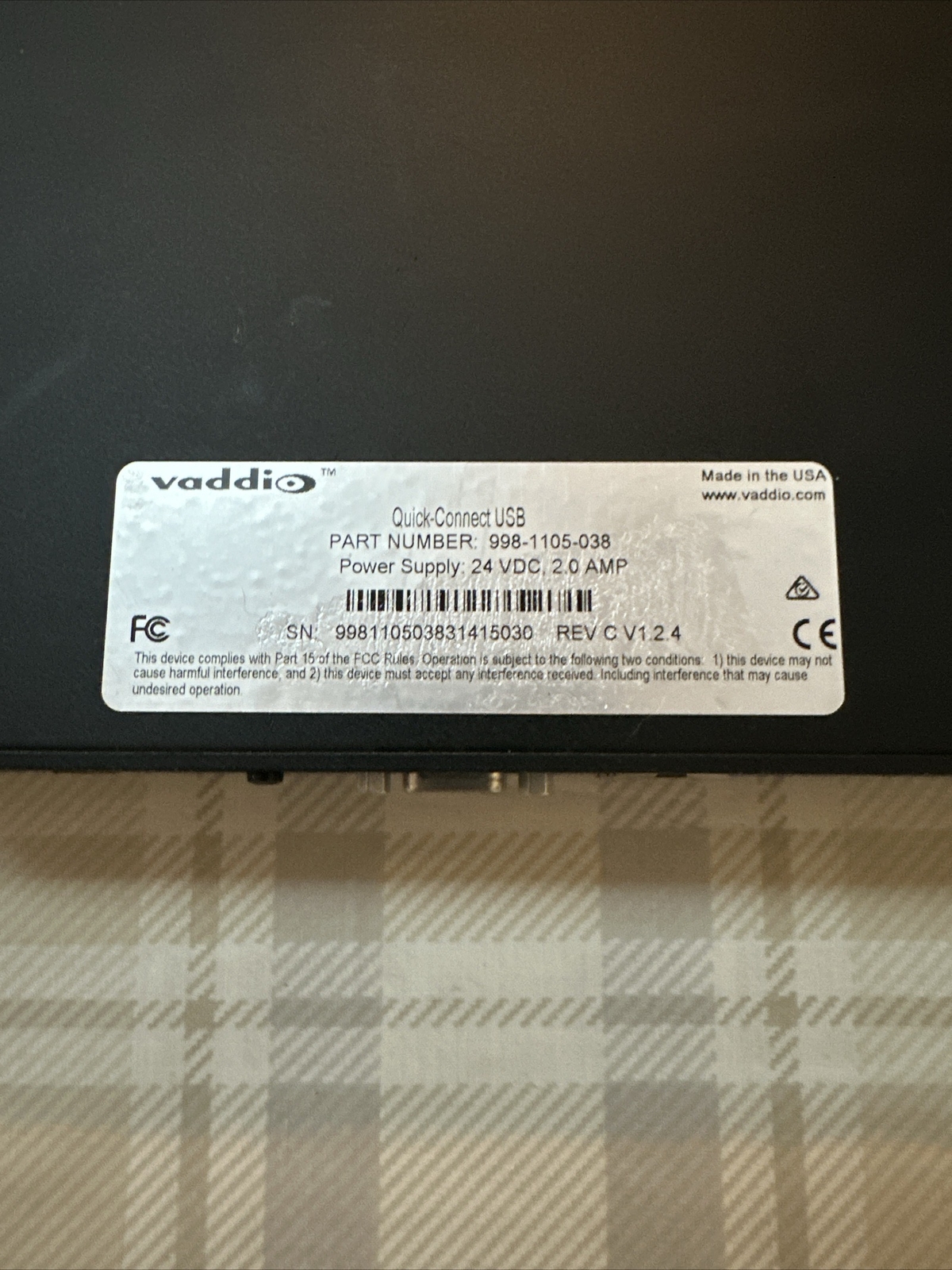 Vaddio 998-1105-038 Quick Connect USB Interface Camera Control ...