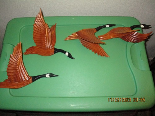 Vintage Jim Brody Hand Carved Wooden 4 Geese in Flight (USA) SALE | eBay