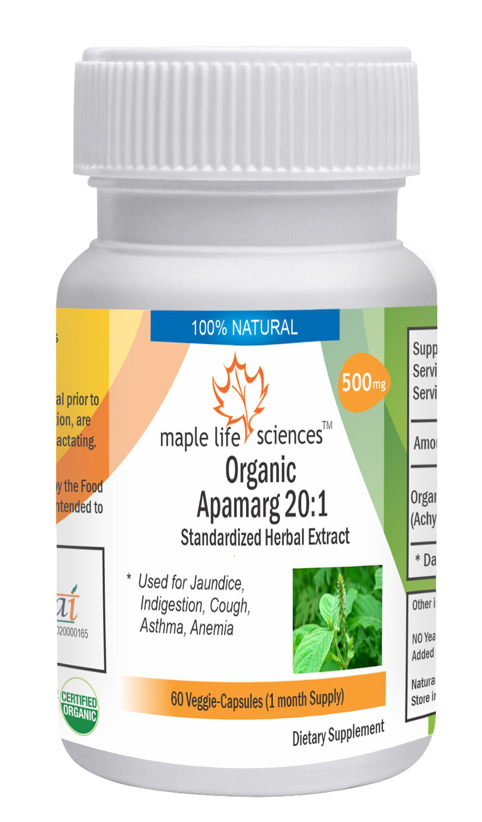 ORGANIC Apamarg 20:1 Extract Capsules Achyranthes Aspera No Fillers ...
