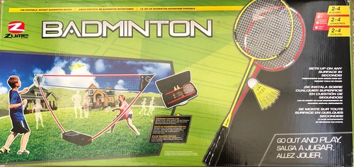 Zume Games Portable Badminton Set with Freestanding Base Sets Up on Any ...