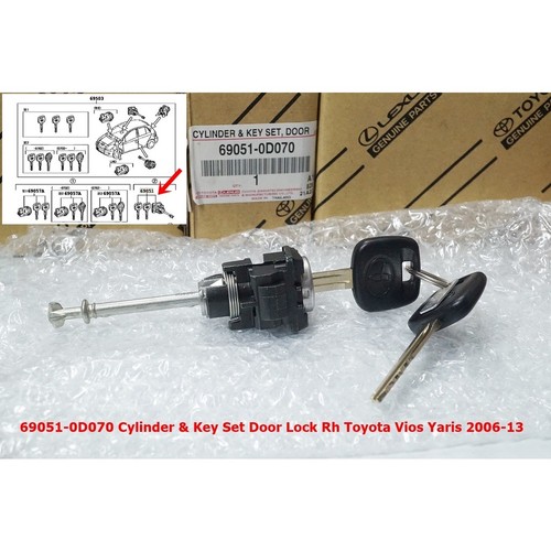 OEM Front Door Lock Cylinder Key RH Side Fits Toyota Yaris 2006-2013 ...