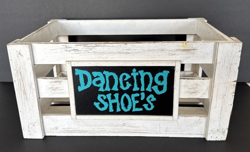 Dancing Shoes Wood Crate White 16” L x 10” W x 8” H Vintage Hard to ...