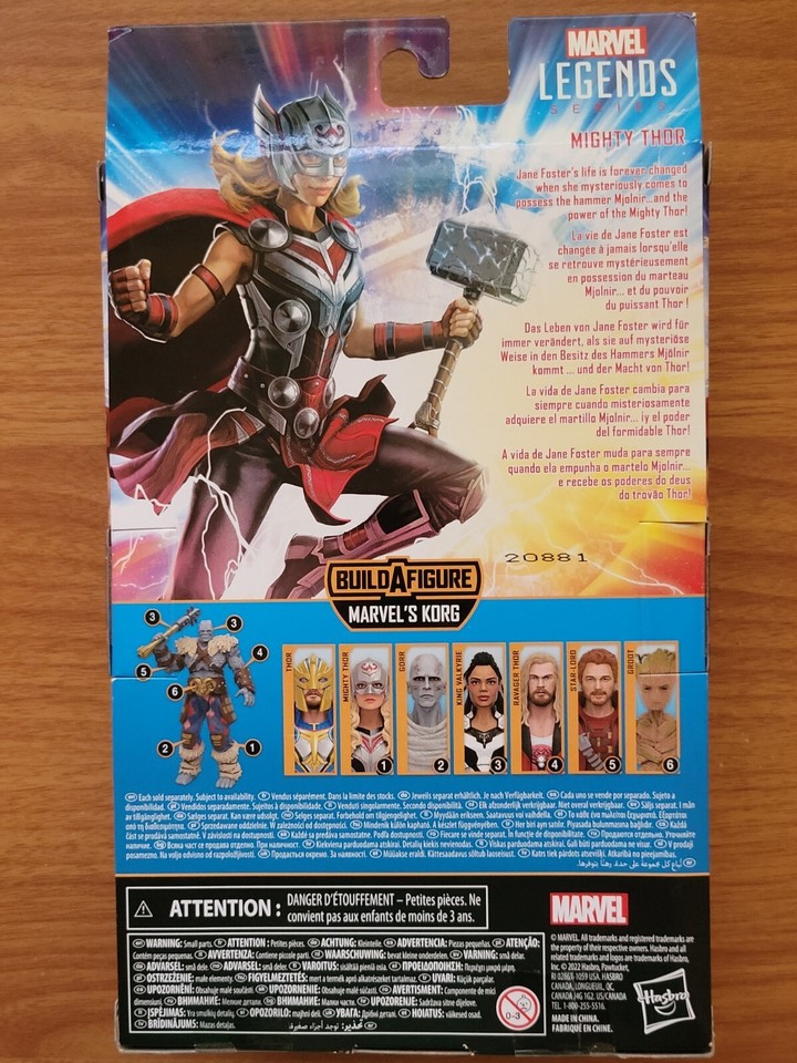 MIGHTY THOR Hasbro Marvel Legends Series 6" Action Figure Korg BAF Jane ...
