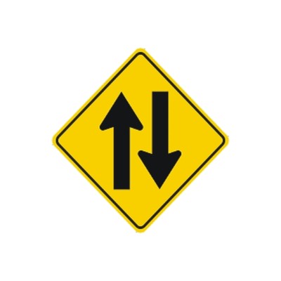 Two Way Traffic Sign Municipal Grade D.O.T. Street Parking Road W6 ...