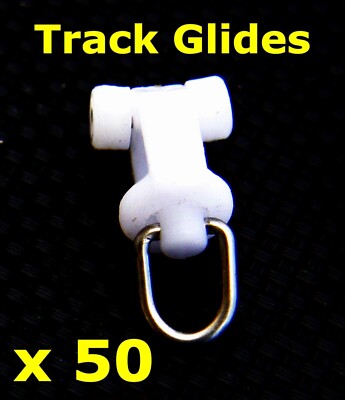 CURTAIN TRACK Swivel TWIN WHEELED ROLLER GLIDES x 50 Rail Runner ...