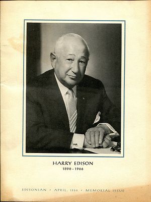 EDISONIAN - EDISON BROTHERS STORES - MEMORIAL ISSUE - HARRY EDISON ...