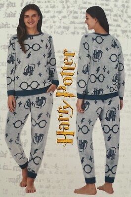 Harry Potter Pajamas Set Womens 2 Pc Fleece Top & Lounge Pants Size XL ...