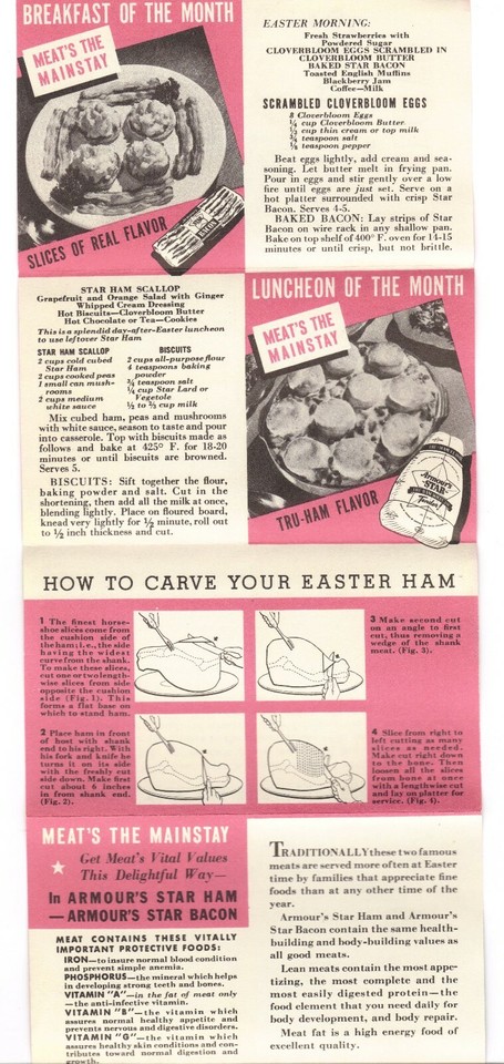 Armour's Star Ham Recipe Booklet | eBay