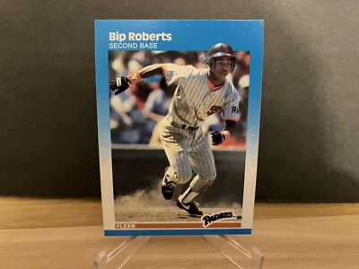 1987 MLB Fleer Bip Roberts #427 Base Rookie Card - Pulled From Sealed ...