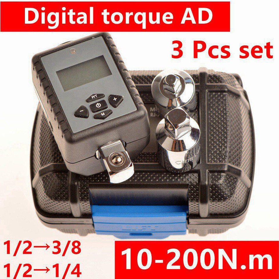 1/2" Drive Digital Electronic Torque Wrench 3/8 1/4 Adapter 2-200/17 ...