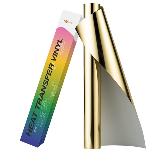 HTVRONT Metallic Gold HTV Vinyl Roll - 12" x 8ft Gold Heat Transfer ...