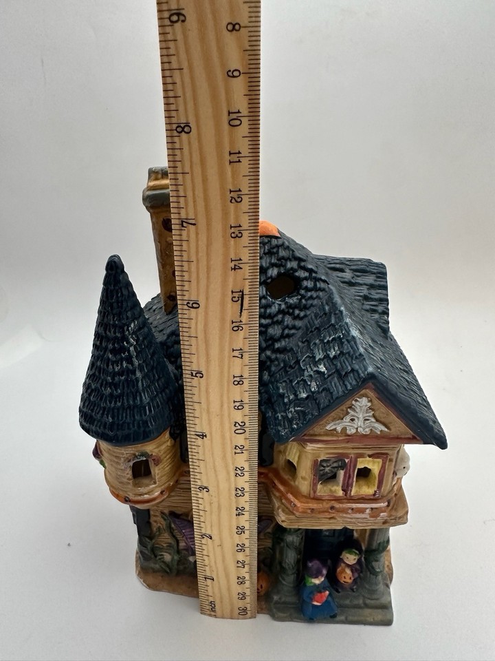Haunted Homestead Spooky House Halloween Village Porcelain Rare Retired ...