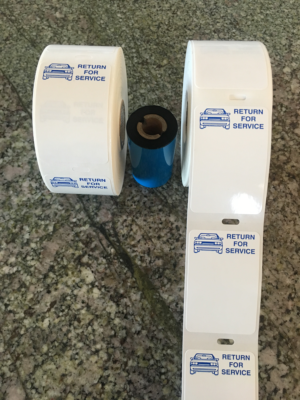 1000 Oil Change Label Printer Stickers + Ink Ribbon (2-rolls 1825 + 1 ...