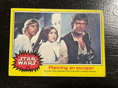 1977 Topps STAR WARS Yellow Series 3 #151 Planning an Escape Luke ...