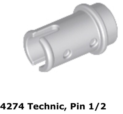 Lego 2x 4274 Light Bluish Gray Technic, Pin 1/2 6209 | eBay