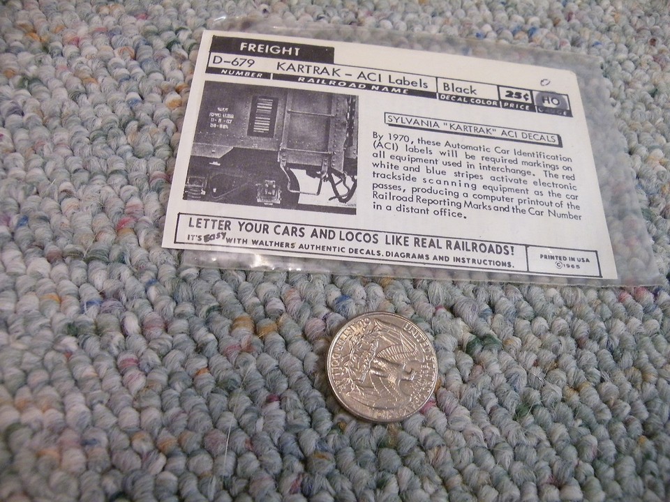 Walthers decals O Gauge Freight D-679 Kartrak ACI labels black F155 | eBay