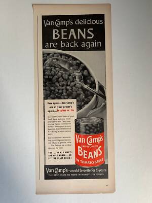 Vintage 1930s Van Camp’s Beans Ad | eBay