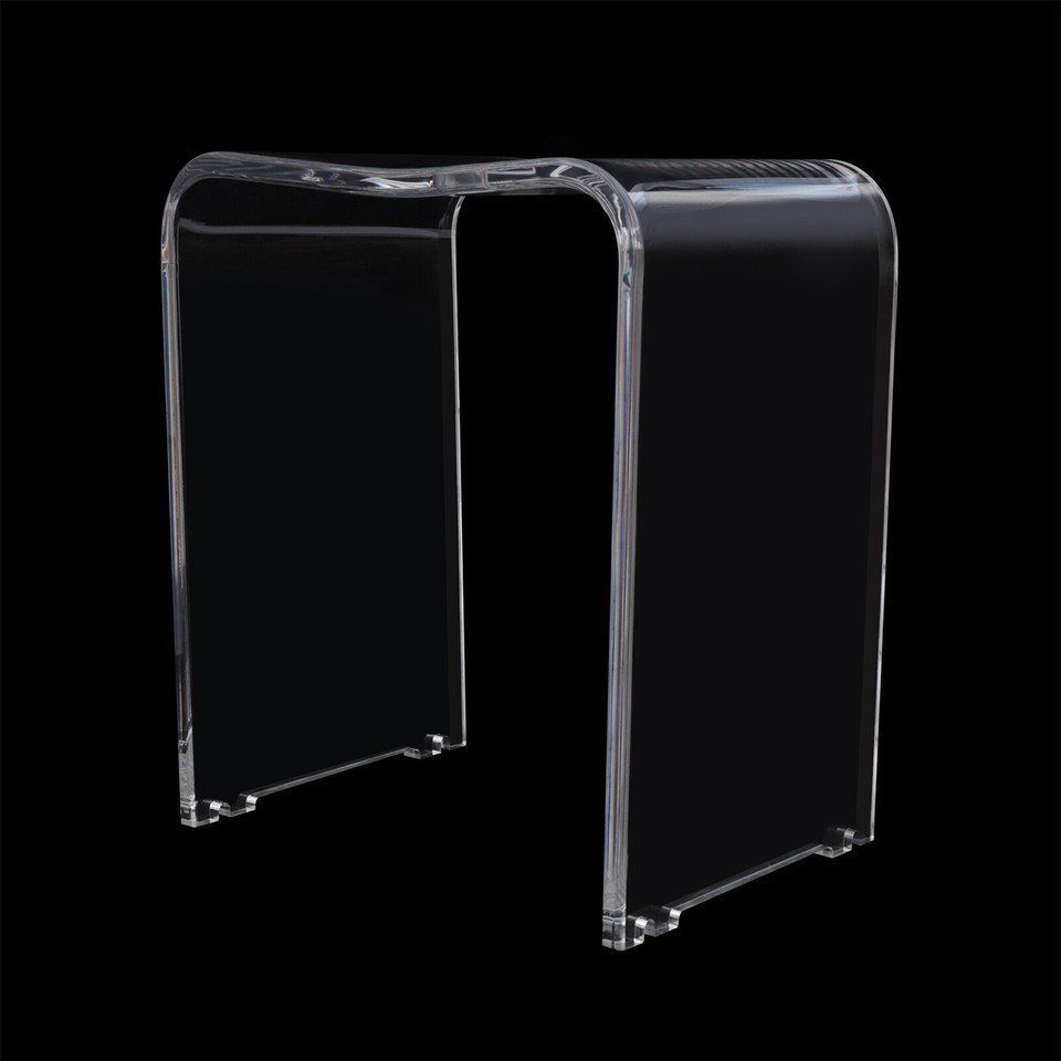 300Lbs Modern Acrylic Shower Stool Clear Bath Stool SPA Seat Bathroom ...