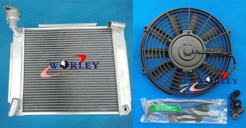 Crossflow aluminum radiator + fan for MG MGA 1500 1600 1622 DE LUXE ...