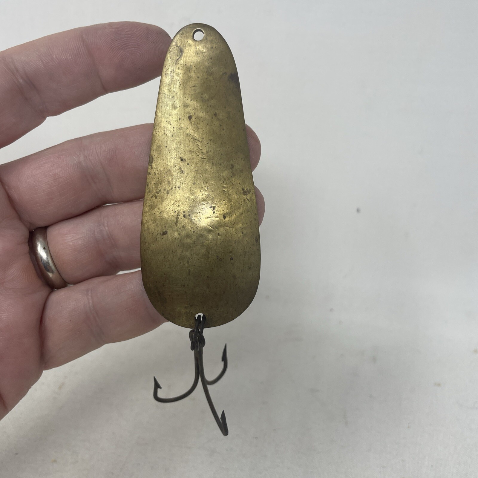 VINTAGE SPOON LURE 3.5” BRASS Daredevil Type Antique 1.3 Oz Northern ...