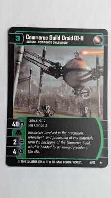 STAR WARS TCG WOTC REVENGE OT SITH COMMERCE GUILD DROID 81-X 4/110 GEM ...