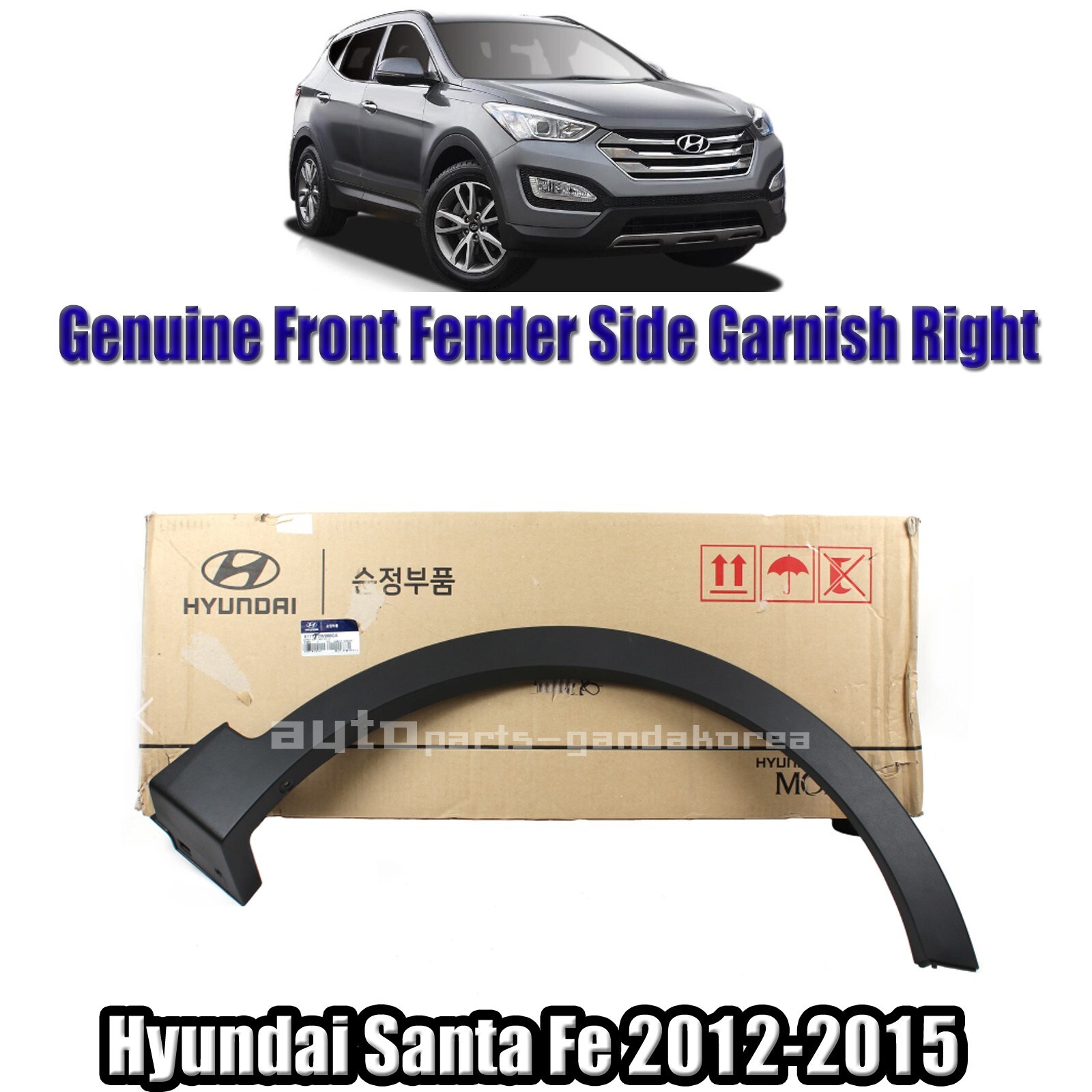 877122W000CA Front Fender Side Garnish Right For Hyundai Santa FE 12-15 ...