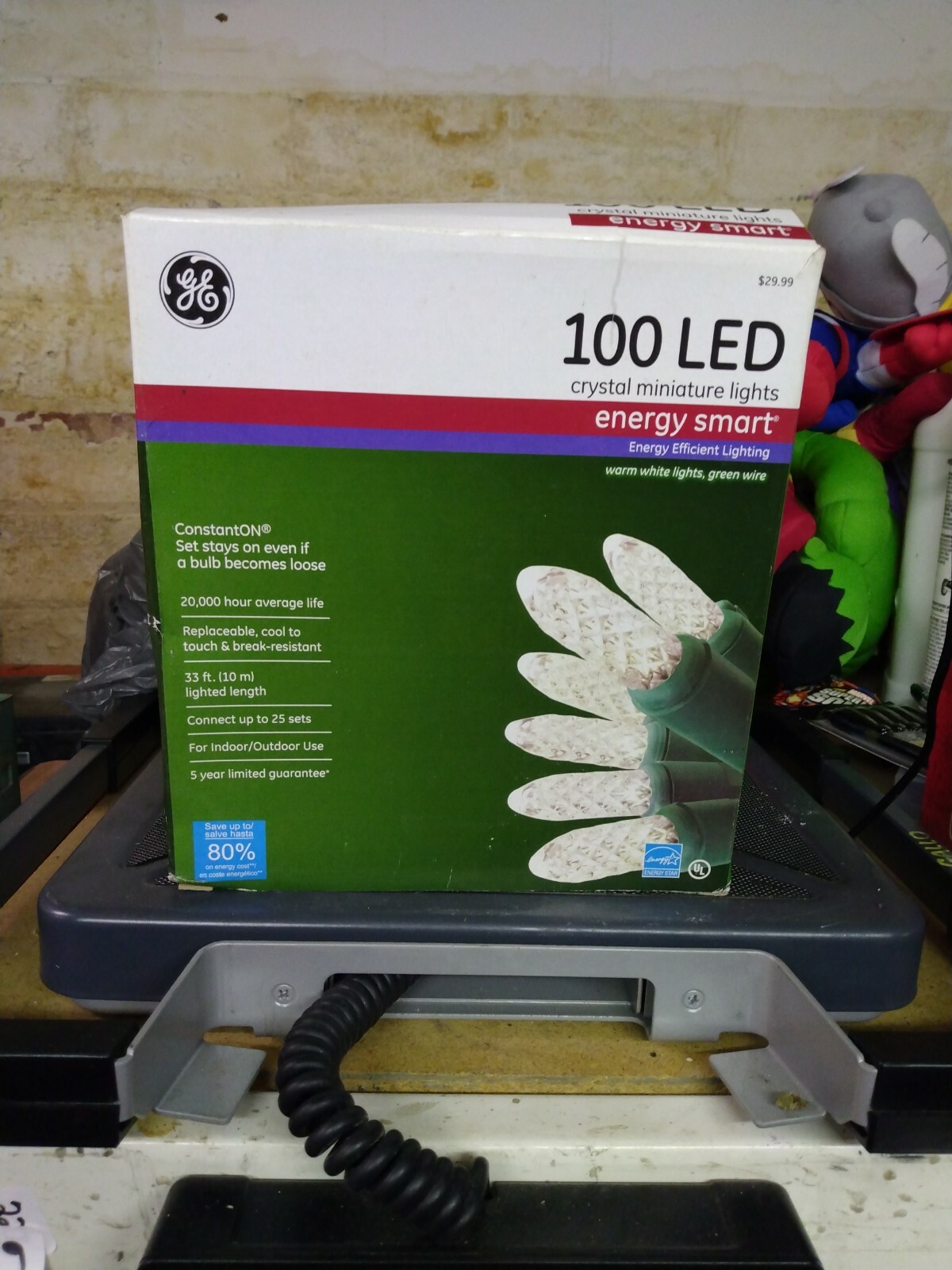 GE 100-Count LED Christmas C5 White String Lights ENERGY STAR 97576LO ...