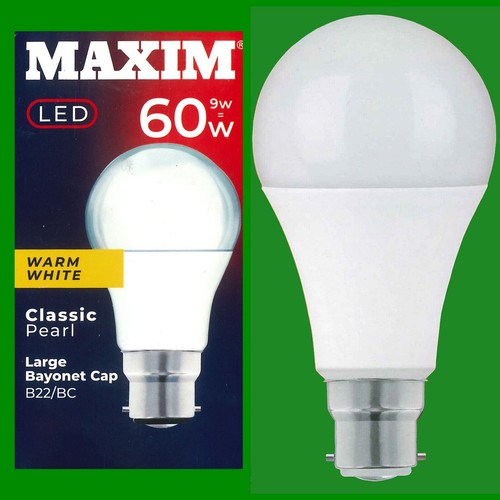 10x 9W (=60W) GLS BC B22 LED Light Bulb Lamp, 2700K Warm White 806Lm ...