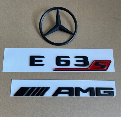 Matte Black Red E63s AMG Star Trunk Sticker Emblem Badge for E63s Sedan ...