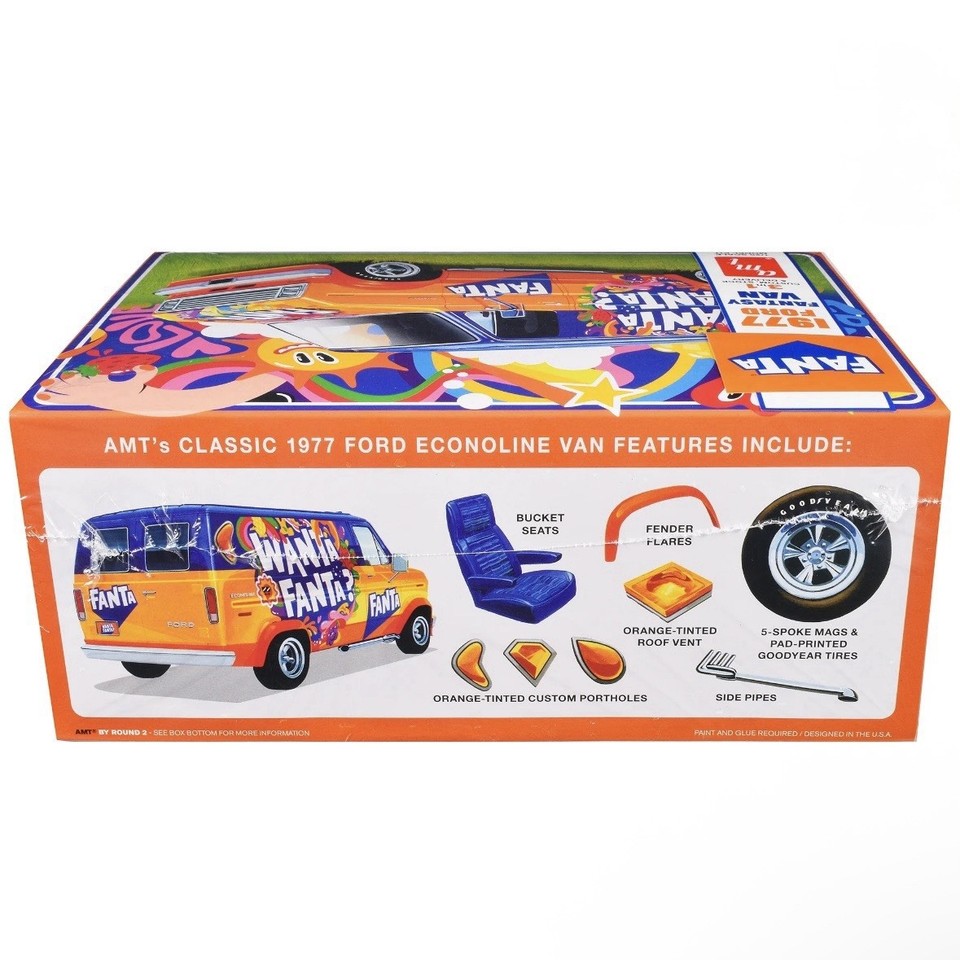 AMT Skill 2 Model Kit 1977 Ford Custom Econoline Fanta Van 1/25 New ...